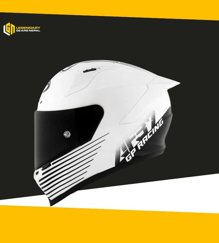 KYT STRIKER AF37 Livery White Black-Legendary Gears Nepal